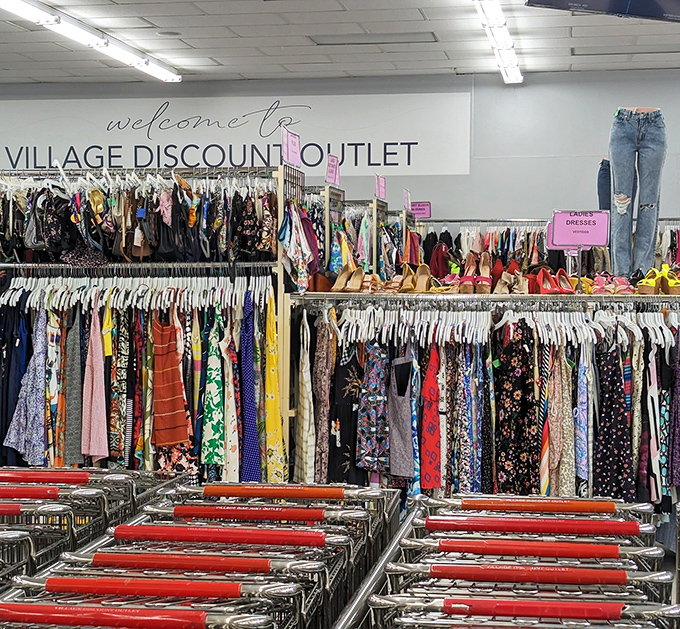 Welcome to the land of infinite style possibilities, where shopping carts stand ready for your imminent treasure-hunting expedition.
