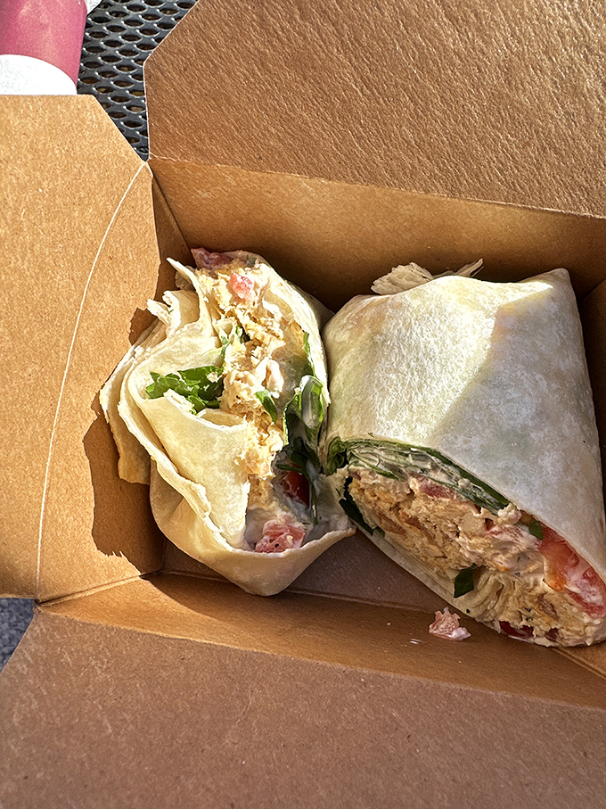 Not all heroes wear capes &ndash; some come wrapped in paper. This sandwich wrap looks ready to save your lunch hour from mediocrity with a single, satisfying bite.