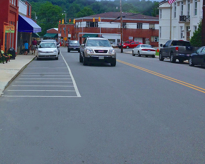 Bakersville's quiet main street embodies authentic mountain living where life moves at nature's pace.