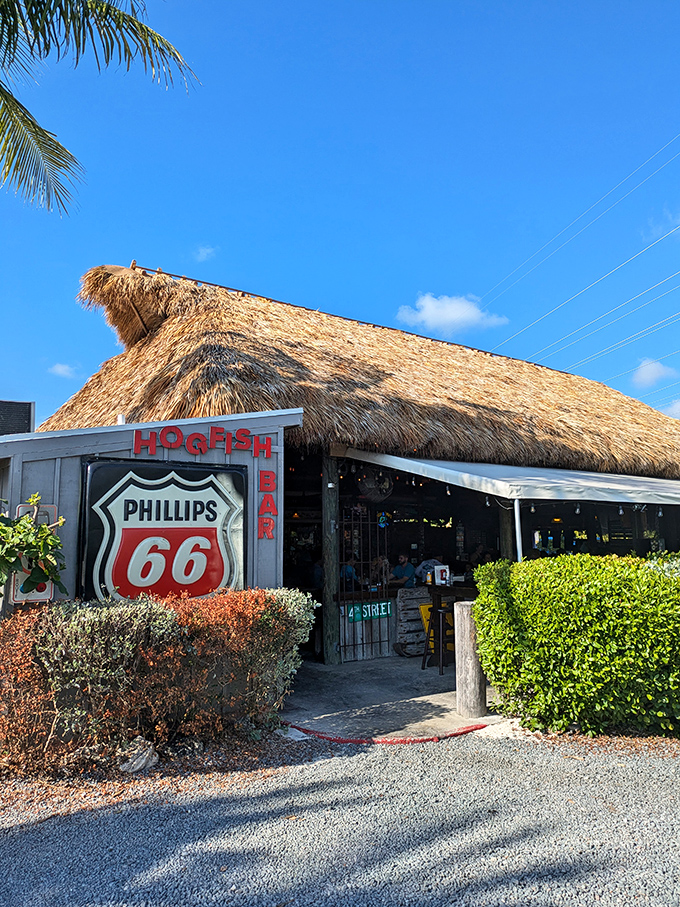 Hogfish Bar & Grill's thatched roof paradise is the Keys experience distilled into restaurant form.