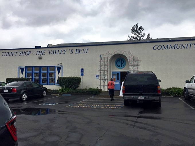 That clean, welcoming entrance in Napa shows thrift shopping fits perfectly into any community's character and charm.