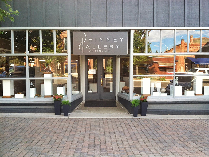 Phinney Gallery's sleek exterior houses treasures that capture Joseph's artistic soul. Window shopping that inevitably becomes actual shopping.