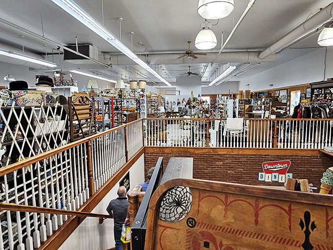 The mall's upper level reveals the true scale of this treasure trove. From this vantage point, you can almost hear your wallet whimpering in anticipation.
