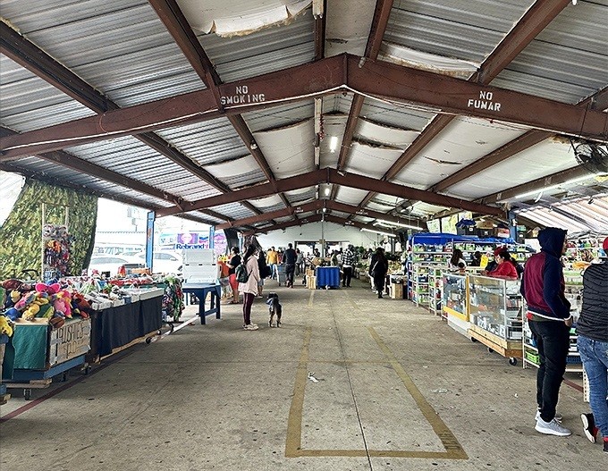 The market's cathedral-like ceiling shelters shoppers on their quest for bargains, creating a bazaar worthy of global travelers.