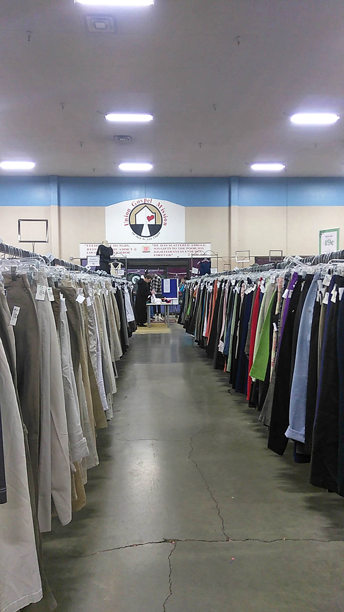 The pants section stretches into infinity like a denim galaxy. Finding your size is like winning a lottery where the prize is looking fantastic for under $10.