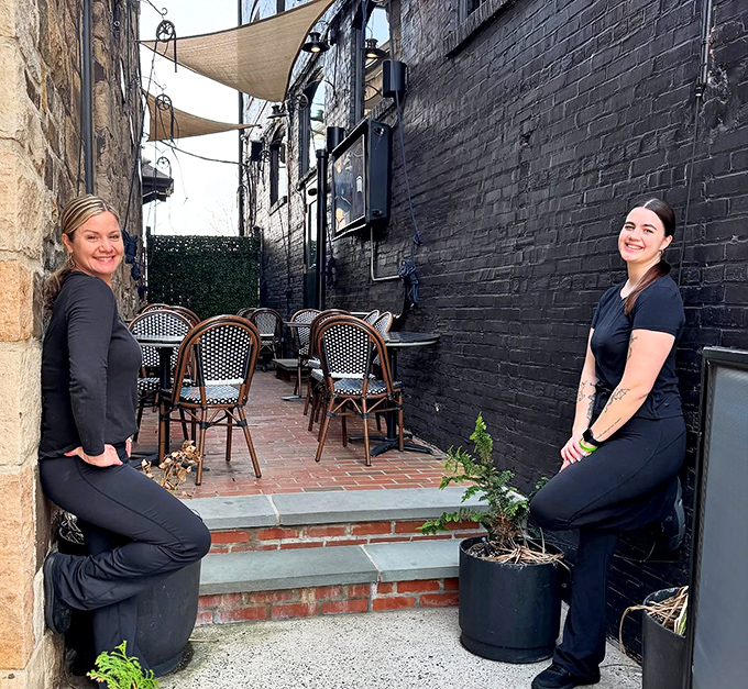 The hidden patio feels like stumbling upon a secret garden where cocktails grow on trees. Urban dining with a touch of Alice in Wonderland.