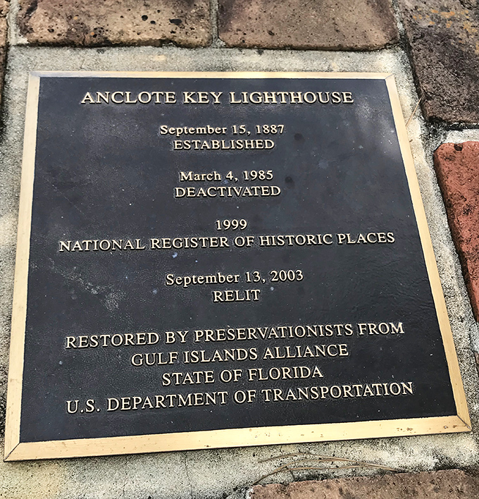 This unassuming plaque tells the lighthouse's 136-year story&mdash;from guiding ships to guiding selfies in just a few short centuries.