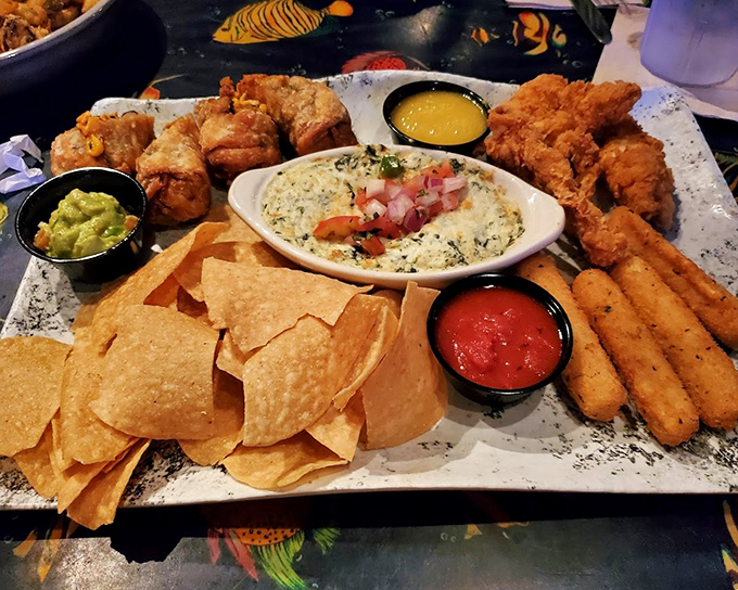 The appetizer sampler: for when you can't decide which fried item deserves your attention, so you invite them all to the party.