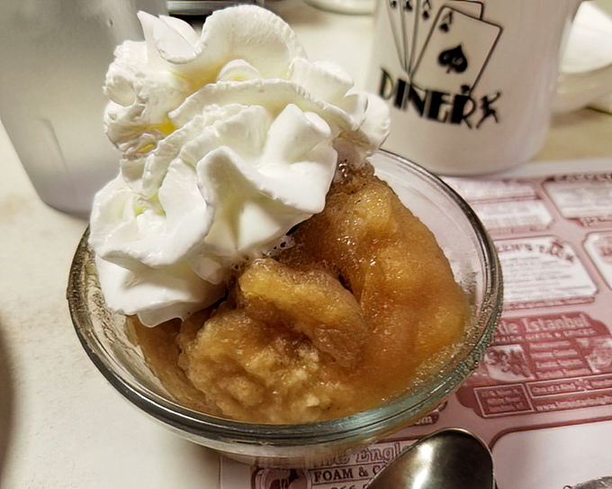Apple dumplings topped with clouds of whipped cream&mdash;proof that fruit can absolutely count as a serving of vegetables. That's how it works, right?