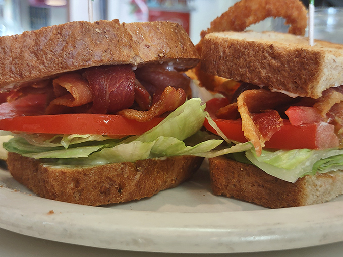 The BLT&mdash;a sandwich so perfect it needs only initials. Pop's version showcases the holy trinity of bacon, lettuce, and tomato on toasted bread.