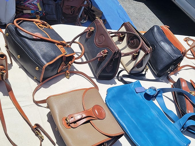 Leather bags with patina you can't fake and stories you'll never know. That caramel satchel definitely carried someone's great American novel manuscript.