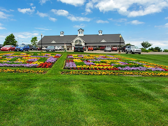 Berlin Farmstead's meticulous gardens create a quilt of colors that would make any Amish quilter nod in approval&mdash;nature's patchwork at its finest.