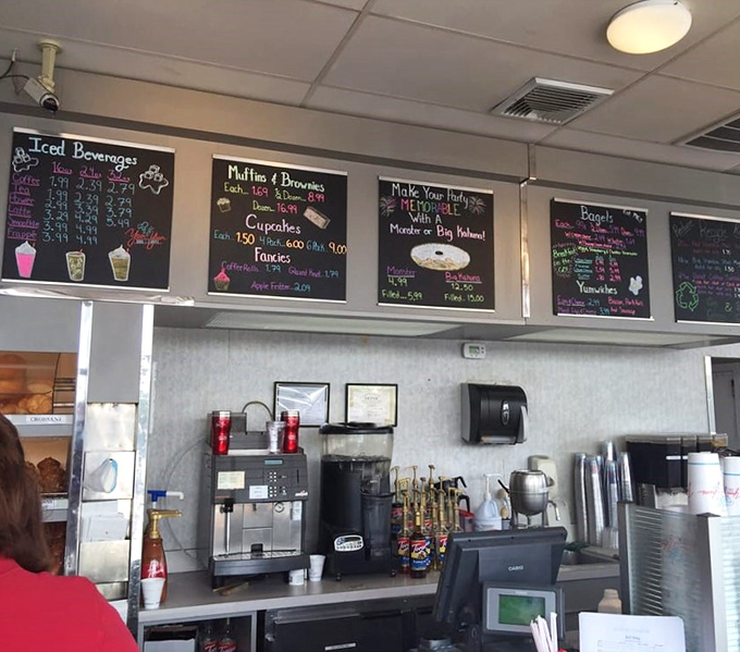 The beverage station—where coffee transforms from mere necessity to the perfect companion for your donut adventure.
