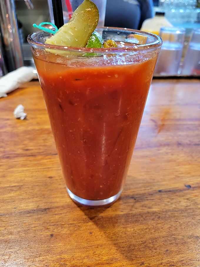 A proper Bloody Mary with all the fixings&mdash;the breakfast of champions who aren't planning to operate heavy machinery.