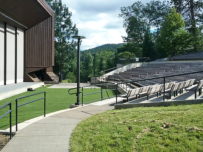 The Britt Festival Pavilion – where world-class musicians perform under the stars while audiences pretend they're not distracted by the stunning views.