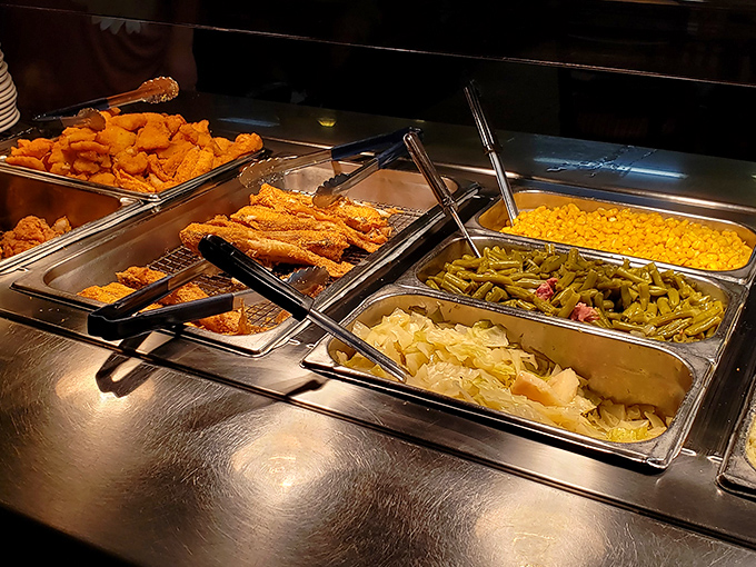 The buffet line&mdash;where dreams are made and diets go to die. Those green beans have definitely been cooking since sunrise.