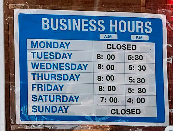 The business hours sign might as well read: "Times When Magic Happens" for those in-the-know about Philadelphia's sweetest secret.