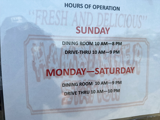 Hours generous enough to satisfy both early birds and night owls. The burger gods are merciful with their availability.