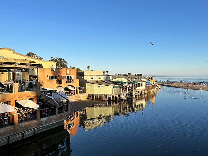 Soquel Creek meets the Pacific in a perfect confluence of calm waters and coastal architecture&mdash;Capitola's version of a California Venice.