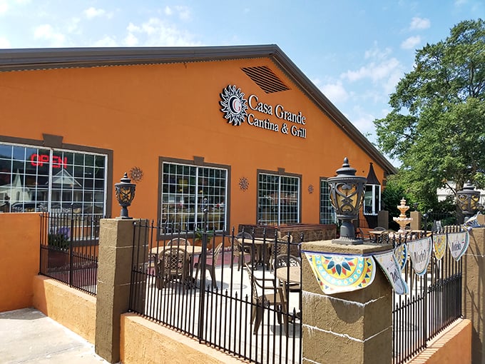 Casa Grande's vibrant exterior and courtyard dining area proves that Southern hospitality and Mexican flavors create a fiesta-worthy combination in Hartwell.