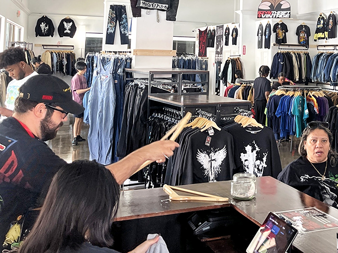 Where transactions happen and thrifting stories are exchanged &ndash; the checkout area doubles as command central for fashion resurrection.