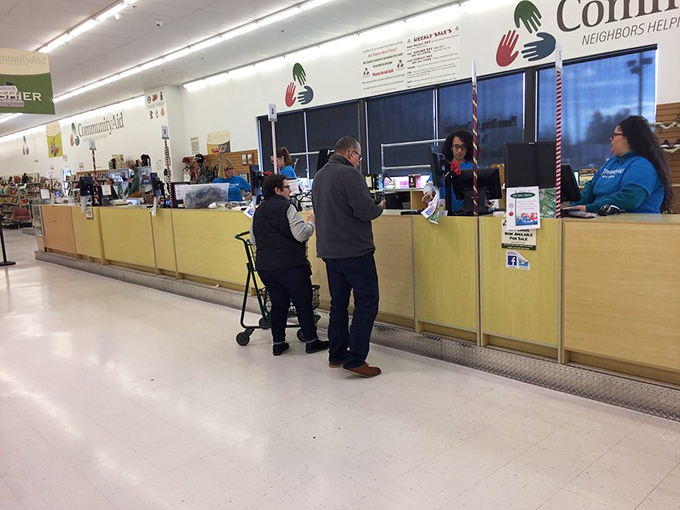 Where bargains become official! The checkout area transforms hopeful finds into proud possessions, all while supporting community causes.