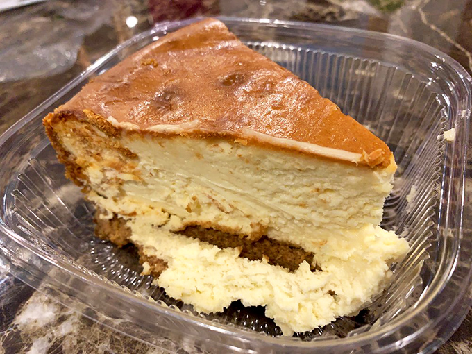 Cheesecake dense enough to require its own gravitational field, yet somehow light as a dream.