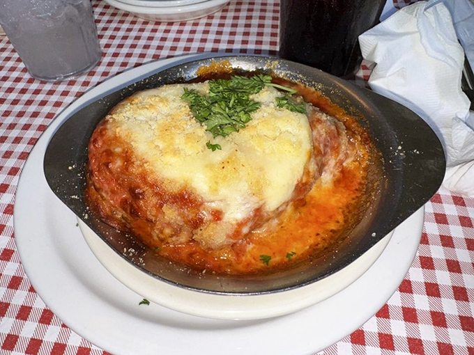 Chicken parmesan bubbling with cheese and marinara&mdash;an Italian-American classic that's found its spiritual home in this Ohio schoolhouse.