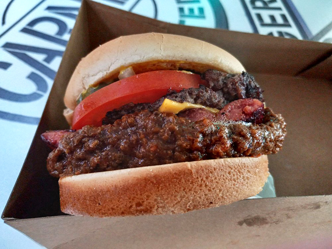 The chili cheeseburger that launched a thousand napkins. That rich, spiced meat sauce transforms an already great burger into something transcendent.