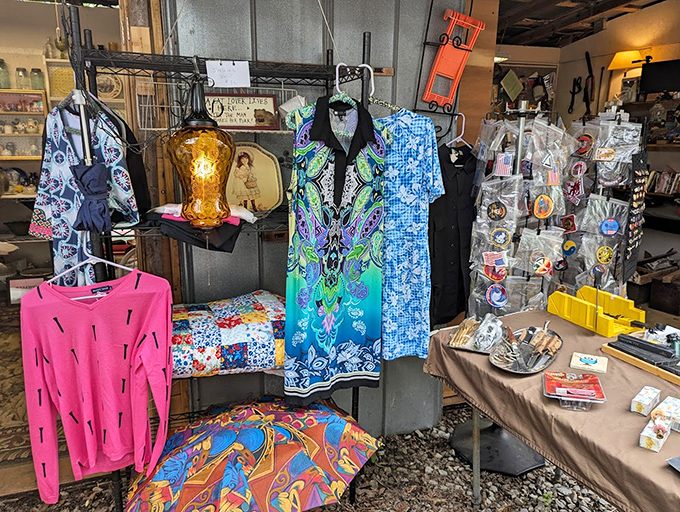 Fashion finds that range from subtle to statement-making. That blue patterned tunic is practically begging for a beach vacation.
