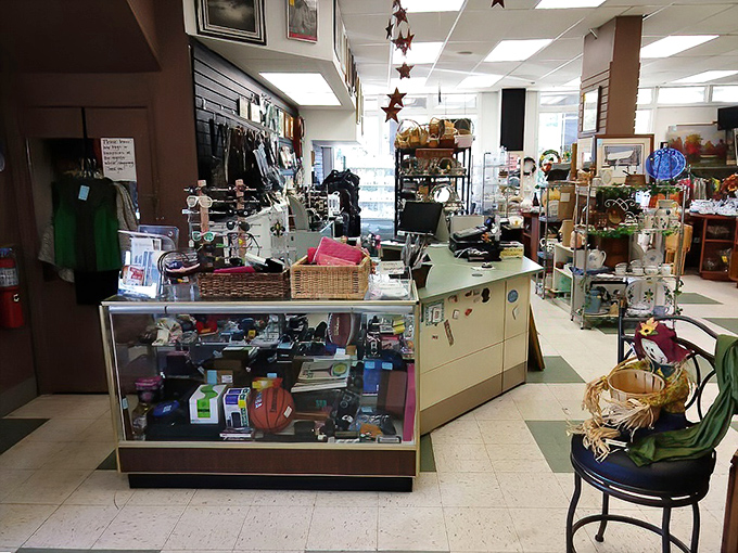 The checkout counter: the final frontier between you and thrifting glory, where volunteers have seen everything from wedding dresses to waffle makers.