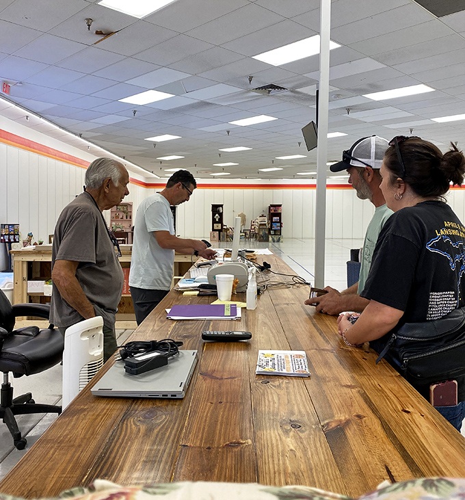 The checkout counter where dreams meet reality and wallets learn important life lessons about budgeting.