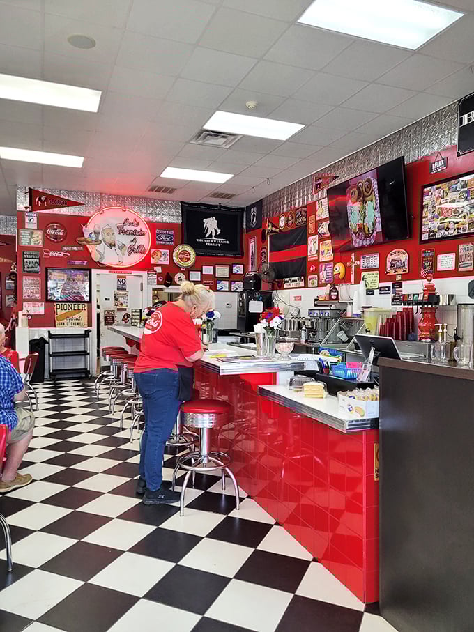 The counter where magic happens, staffed by folks who measure experience in decades, not in culinary school certificates or reality TV appearances.