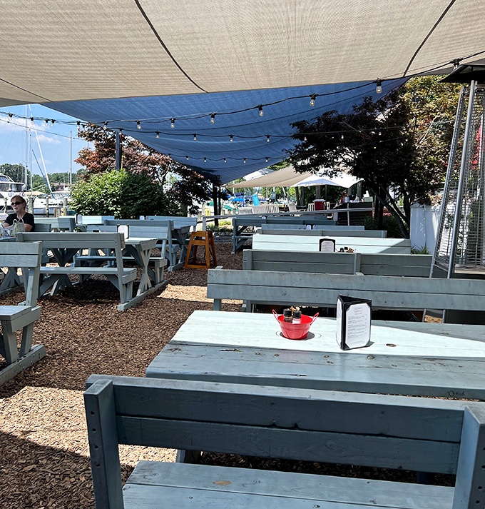 Al fresco dining under string lights and sail shades &ndash; where every table feels like you've discovered a secret spot that nobody else knows about.