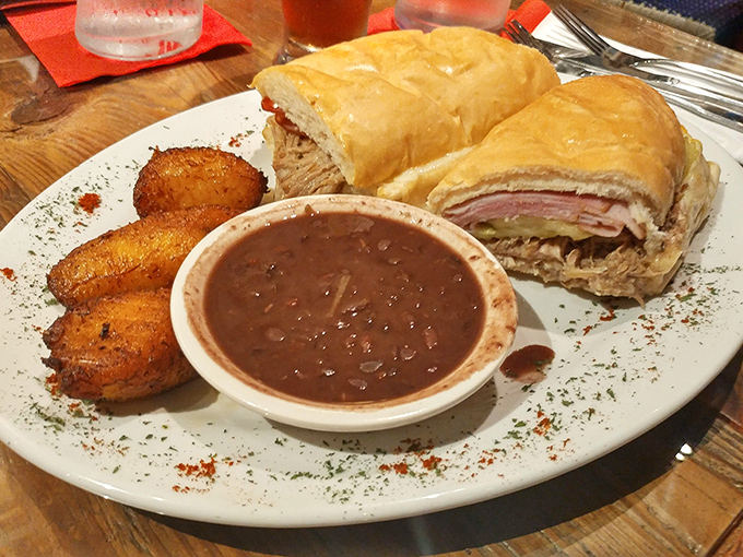 The Cuban sandwich&mdash;ham, roast pork, Swiss, pickles, and mustard pressed between bread&mdash;is diplomacy on a plate. Those plantains are the perfect ambassadors.