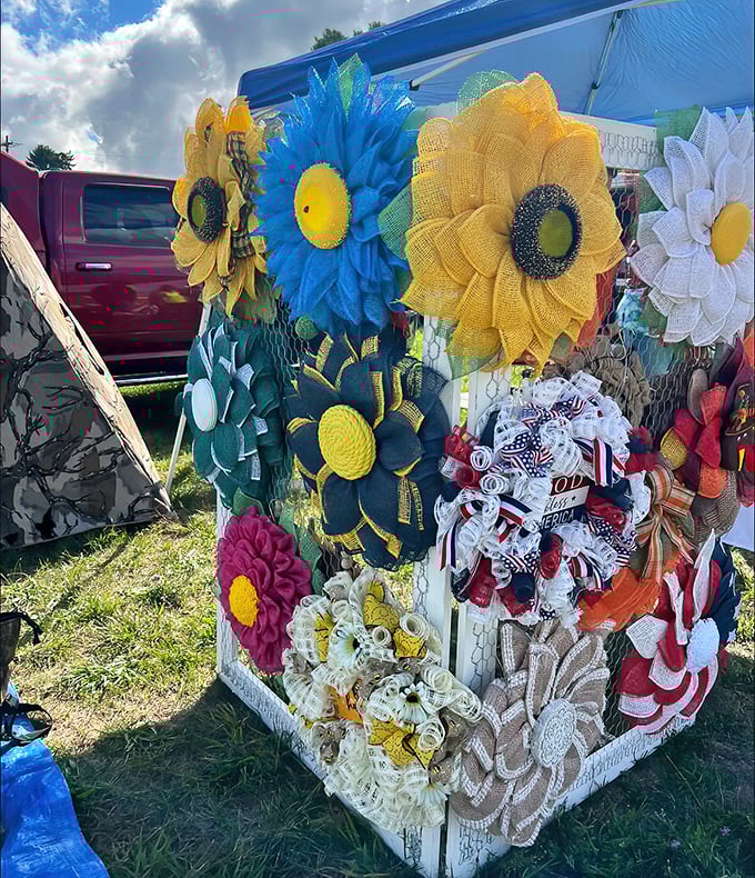 Fabric flowers that never wilt! These handcrafted blooms bring Michigan's summer indoors year-round, defying our notorious winters with permanent sunshine.