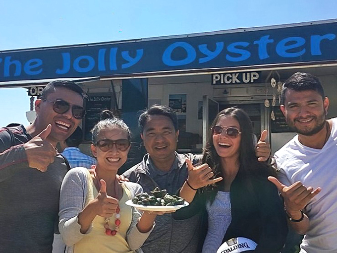 Happy faces and thumbs up tell you everything you need to know. Great seafood creates an international language of joy that needs no translation.