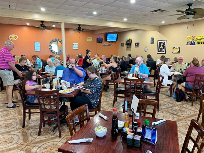Peak breakfast rush in action &ndash; when regulars and newcomers unite in their shared pursuit of morning happiness.