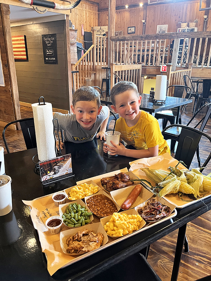 Even the kids know&mdash;this spread isn't just dinner, it's an education in American culinary heritage. Those smiles say it all.