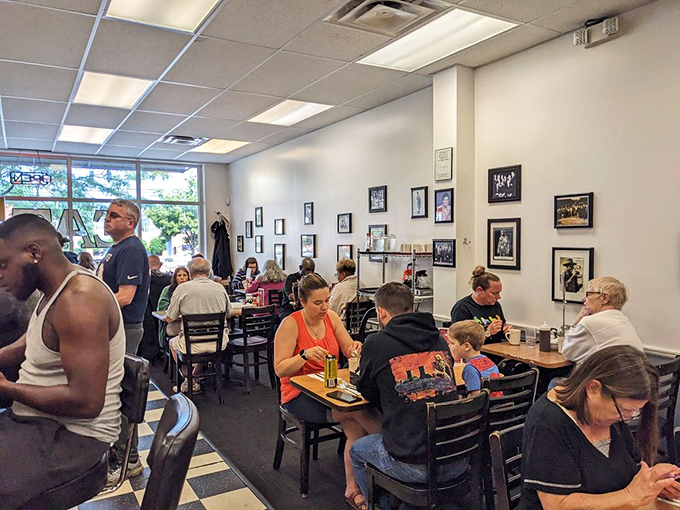 Happy diners enjoy their morning feast in an atmosphere that feels like home, only better.
