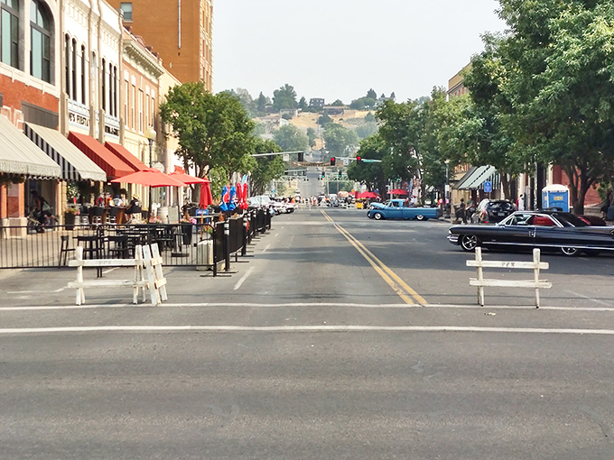 During special events, Pendleton's streets transform into celebration zones where classic cars and community pride take center stage.