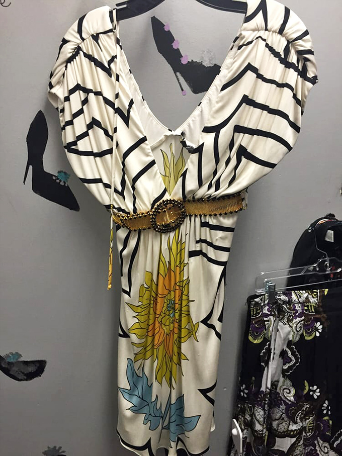 A statement dress that whispers "special occasion" without shouting at your wallet. Zebra stripes and sunflowers make unexpected roommates.