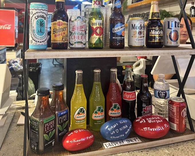 The drink selection offers everything from craft sodas to Mexican Coke—because great burgers deserve equally thoughtful beverages.