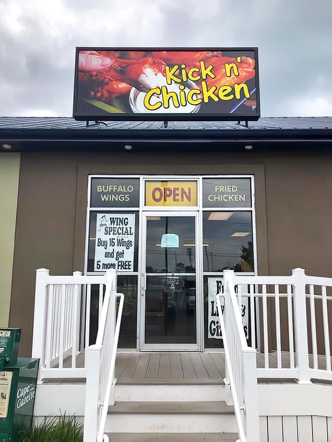 The entrance beckons with promises of poultry perfection&mdash;a simple doorway that serves as a portal to one of Delaware's most beloved chicken destinations.