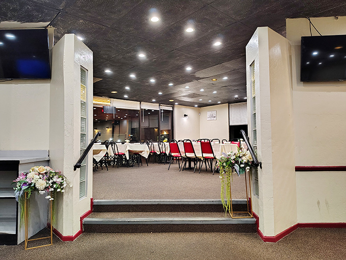 The entrance's subtle step up feels symbolic – you're literally elevating your dining experience when you walk into Hana's House.