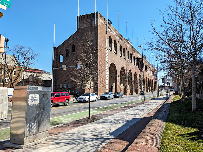 Brick fortress of knowledge standing proud on South Street, hiding wonders within its walls.