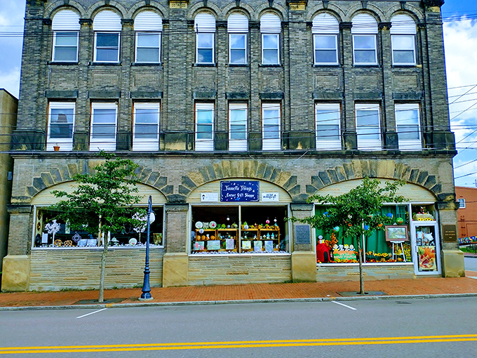 Favorite Things Corner Gift Shoppe occupies a historic building where window shopping alone could fill an afternoon with nostalgic delight.