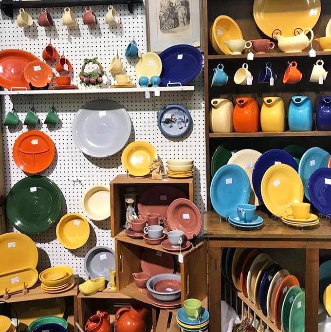 Fiestaware in its full rainbow glory &ndash; the pottery that brightened American tables for generations. These cheerful dishes still make meals special.