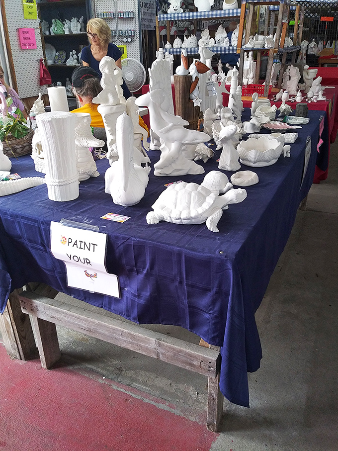 DIY ceramics await your artistic touch. These blank canvases of turtles, vases, and figurines are Florida's answer to paint-and-sip nights.