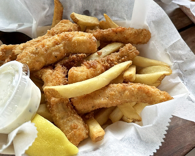 Fish so fresh and perfectly fried, it makes you wonder why anyone would ever eat anything else&mdash;crispy outside, flaky inside.